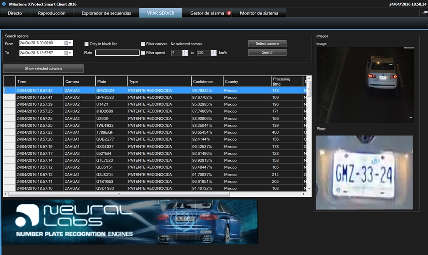 Plugin VPAR SERVER para Milestone